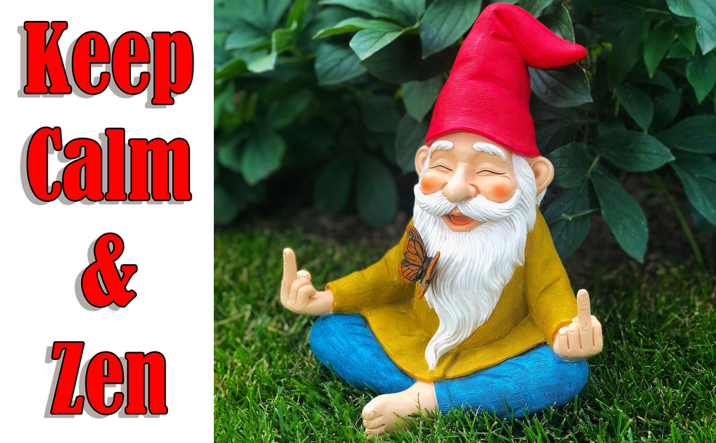 ️ Garden Zen Gnome Statue, finger Gnome 9 inch Outdoor House Decor ...